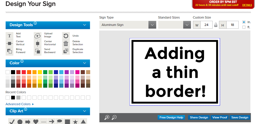 How to Add a Border Using Our Design Tool | Signs.com Blog