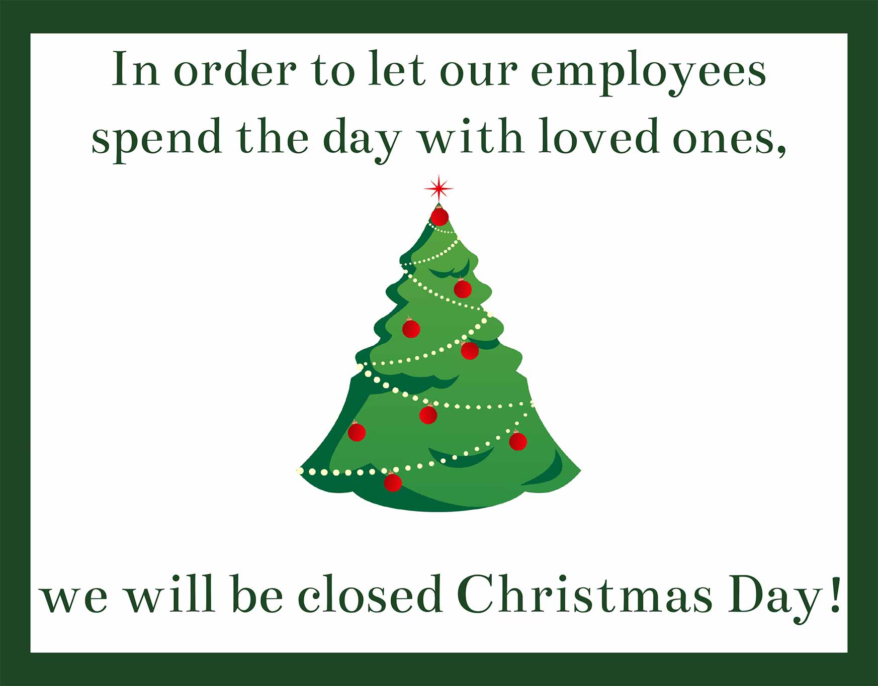 Free Printable Holiday Closed Signs For Businesses Printable Form 